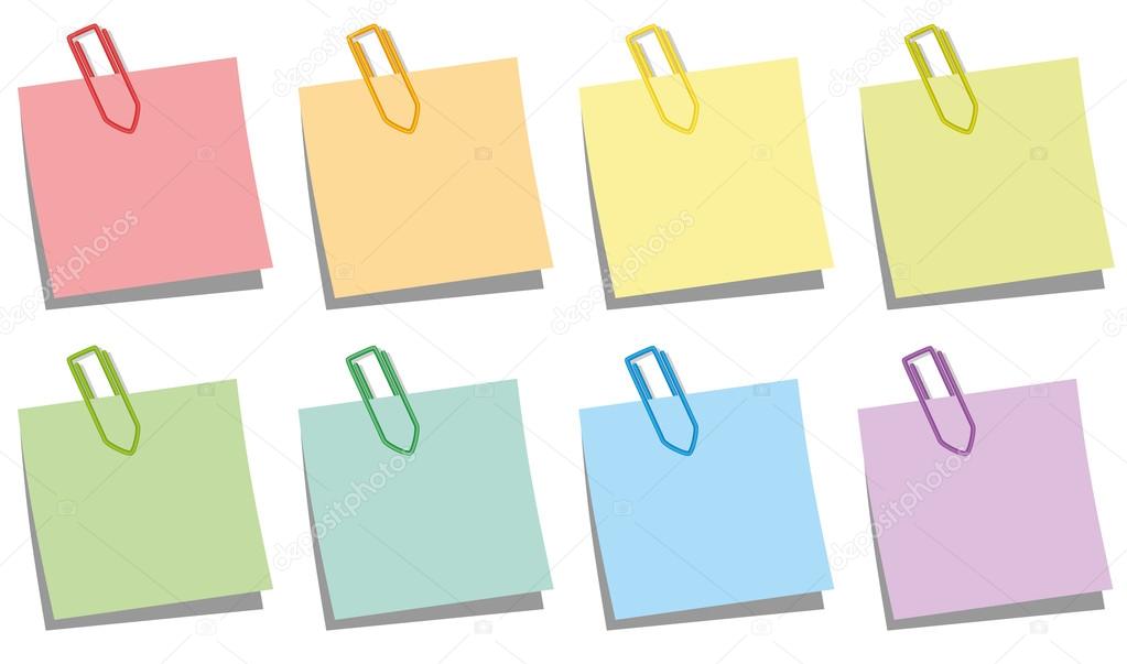 Clips de papel Bloc de notas Colores Vector de stock por ©Furian 75692193