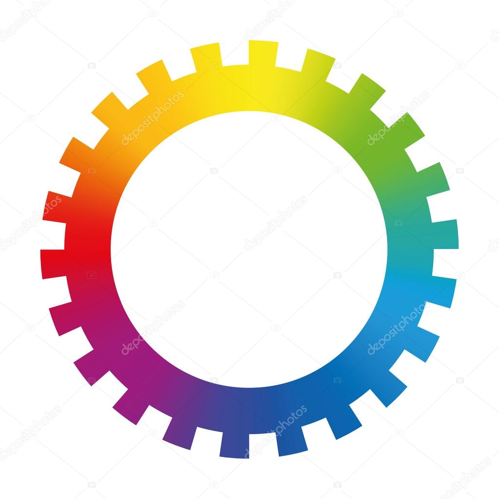 Gear Cog Wheel Rainbow Colors Toothed Stock Vector Image by ©Furian ...