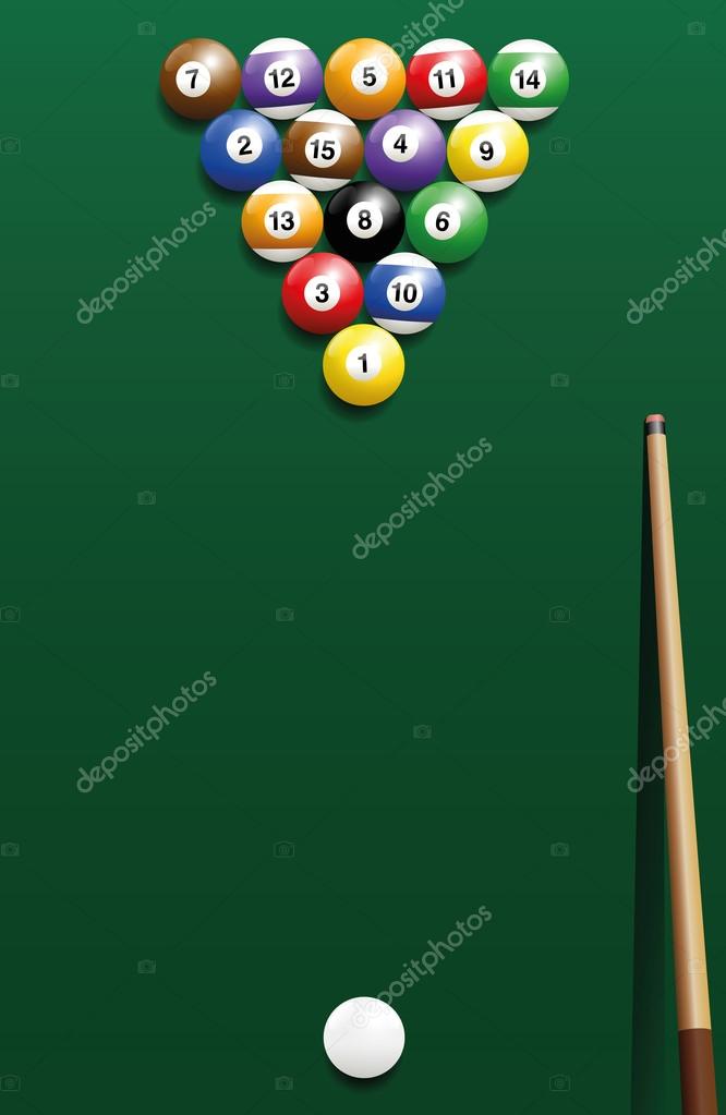 Billiard Break Shot Start Off Cue Sports Stock Vector by ©Furian 84721366