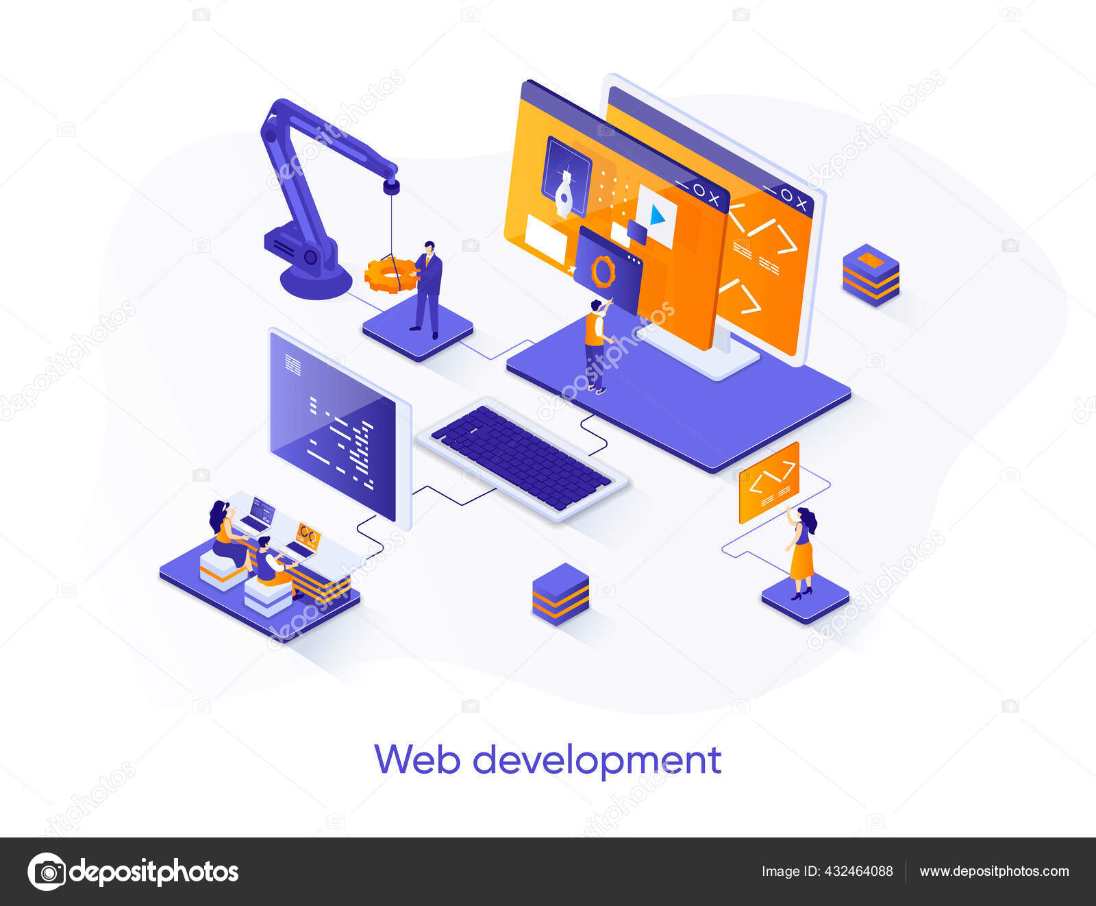 Web Development Isometric Web Banner Full Stack Development Company ... Web Development Isometric Web Banner Full Stack Development Company ...