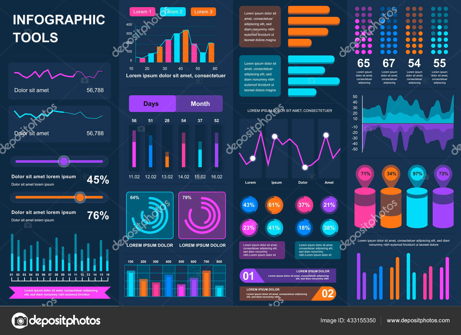 Bundle Infographic Elemen Kit Grafik Diagram Alur Kerja Diagram Alur ...