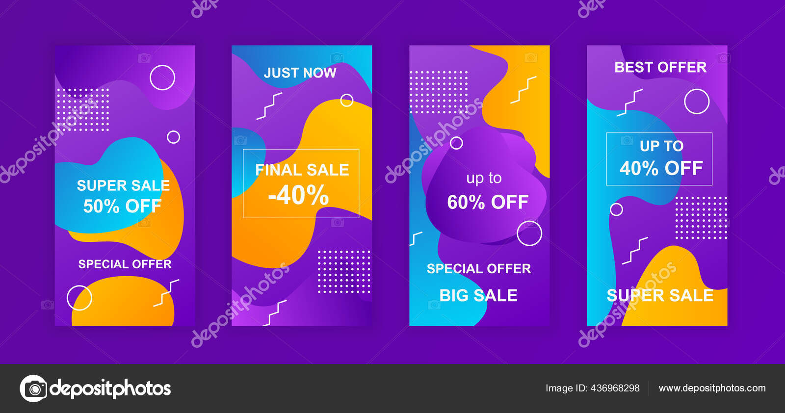 Advertising design social networks instagram stories. Set of sale web ...