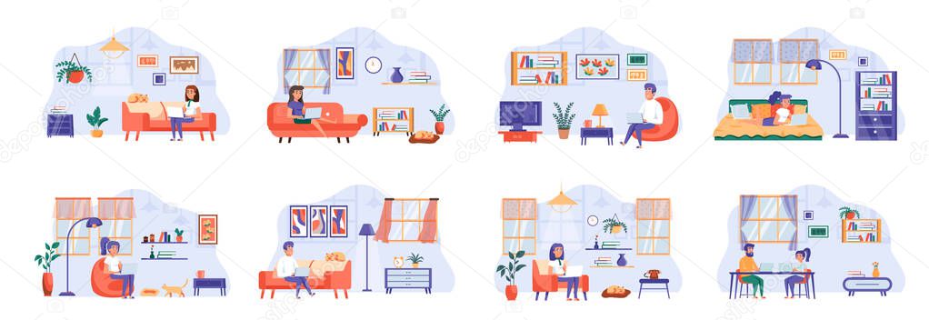 Family life scenes Vector Art Stock Images | Depositphotos