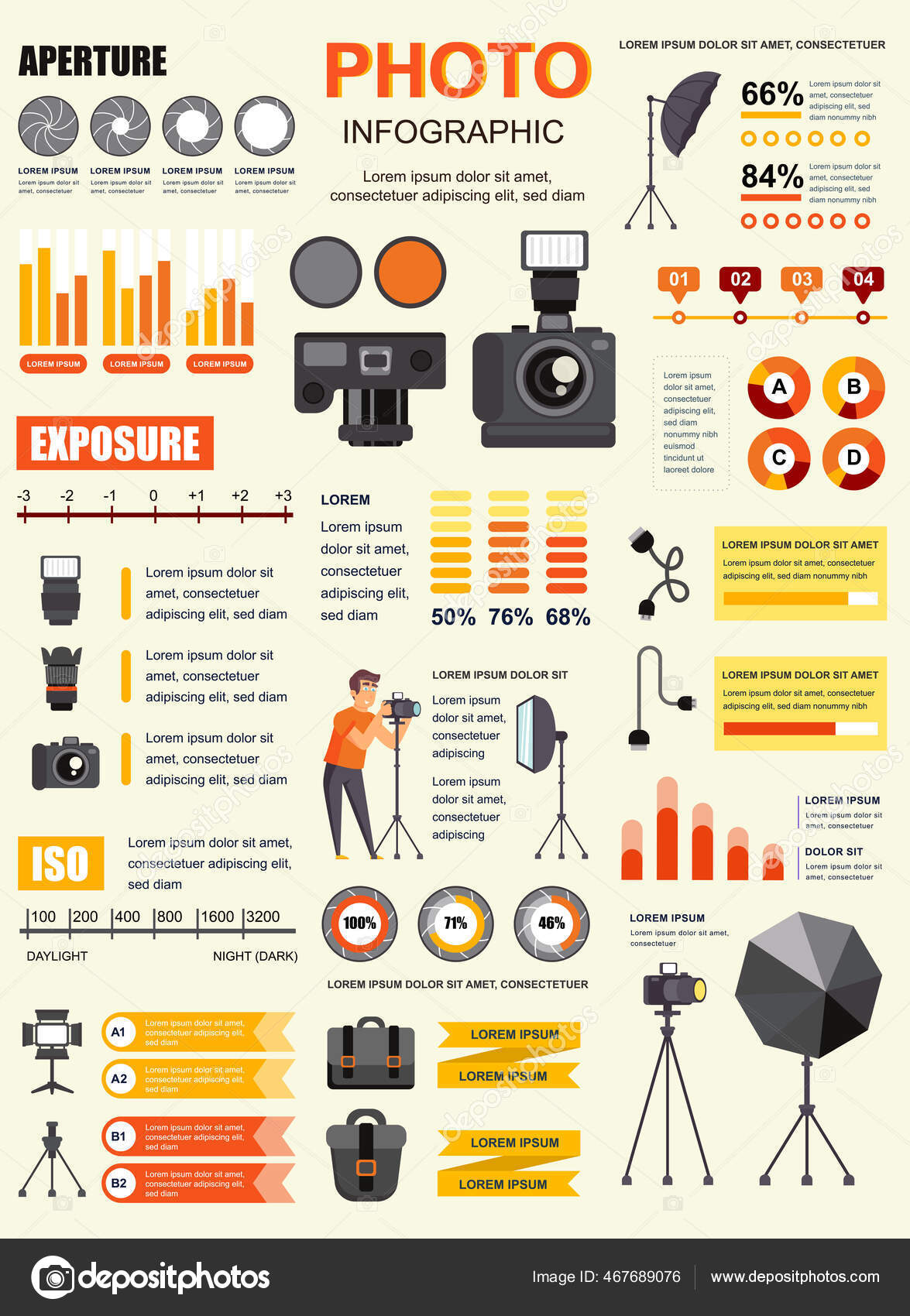 Photo banner with infographic elements. Photographer poster template ...