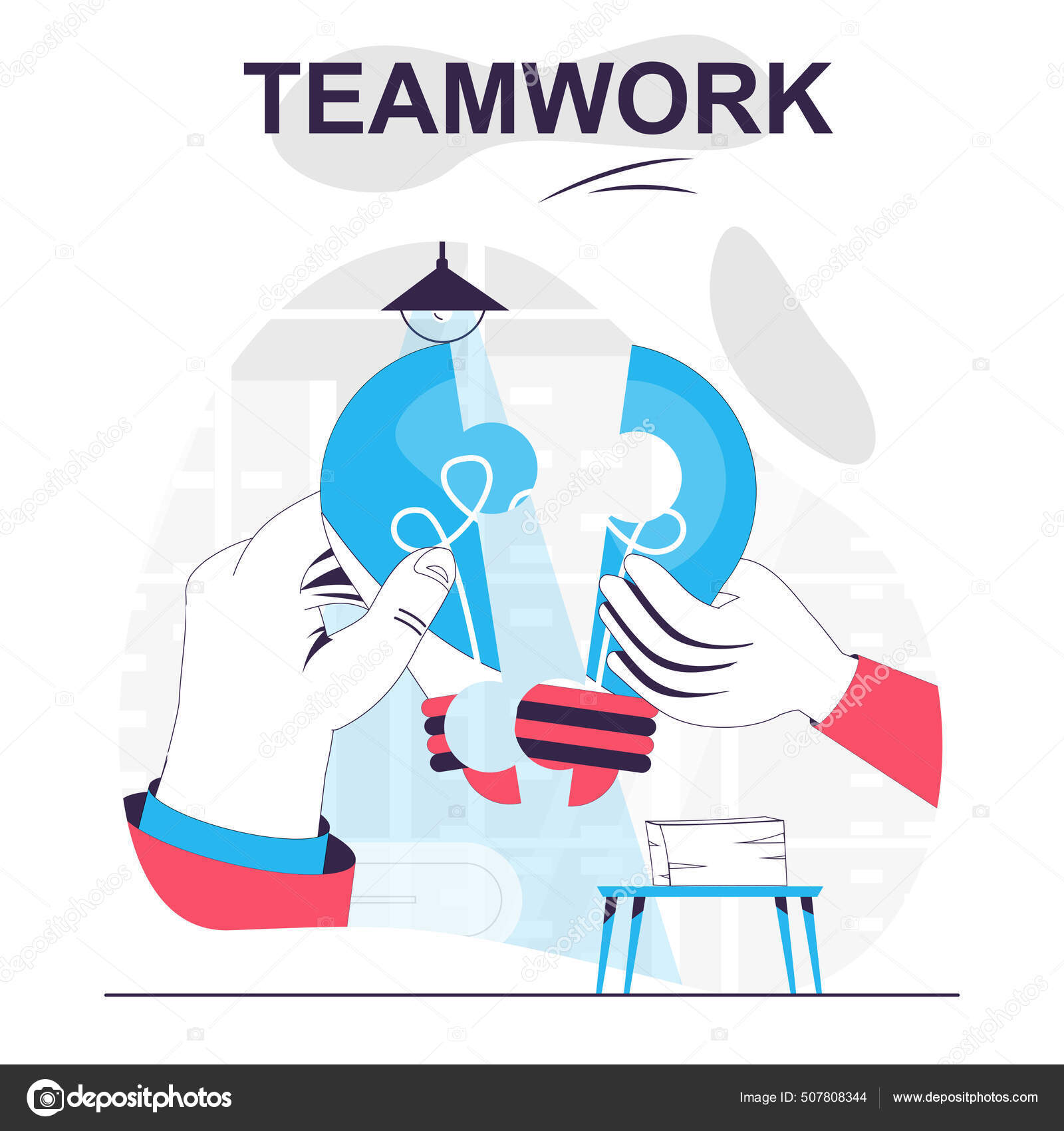 Teamwork isolated cartoon concept. Generation new ideas, business ...