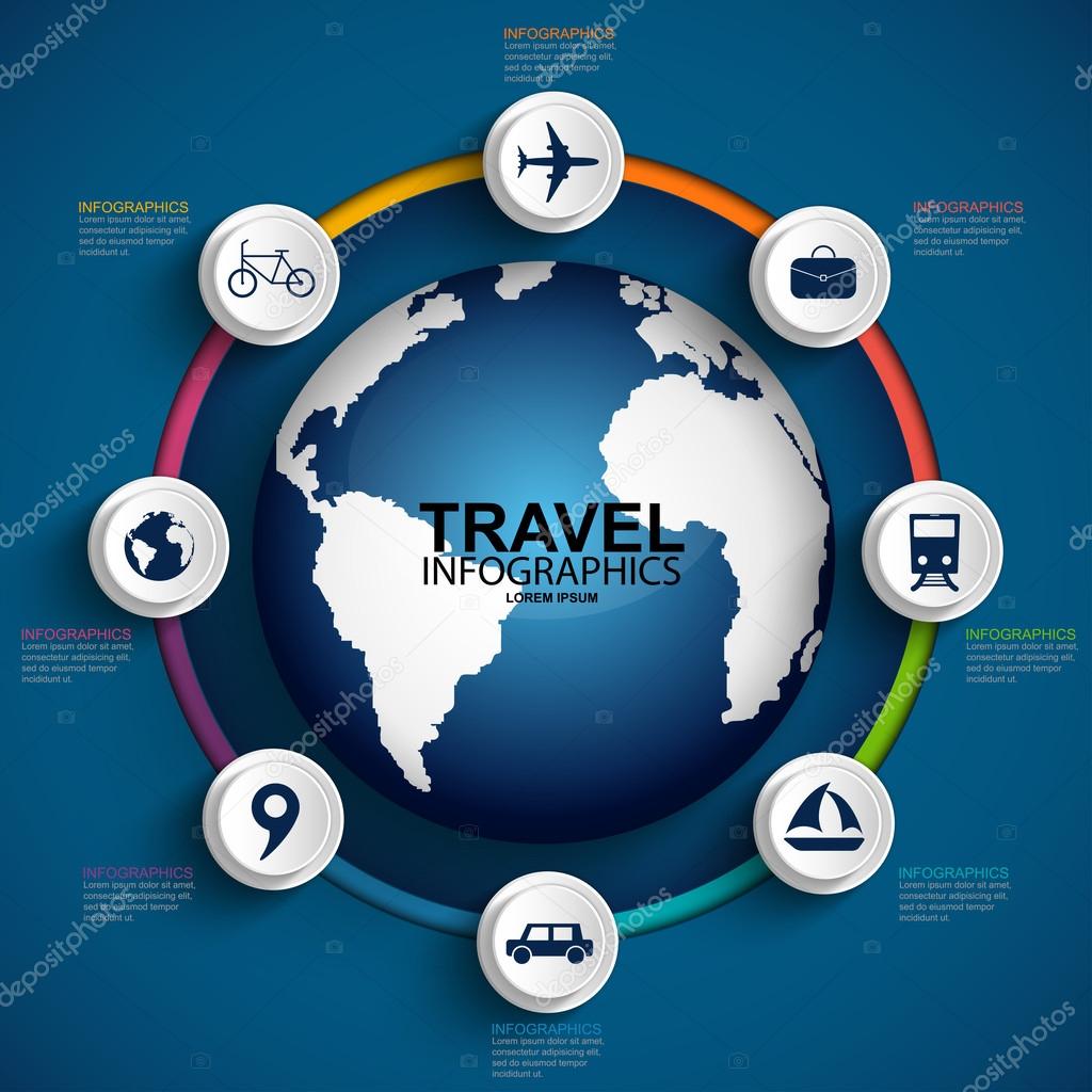 Travel infographics design template Stock Vector by ©alexdndz 54258517