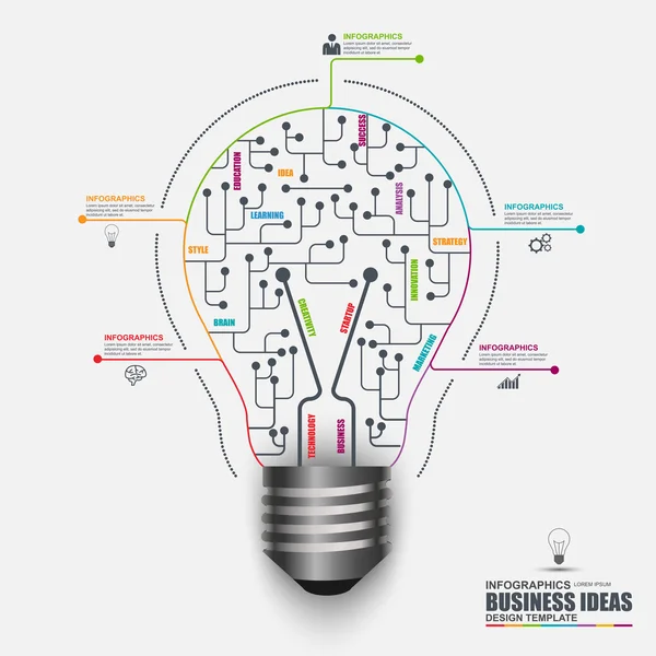 Infographic business light bulb vector design template. Can be used for ...