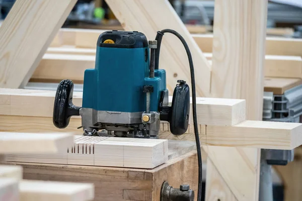 Vertical cutter in a woodworking workshop. Vertical milling cutter ...