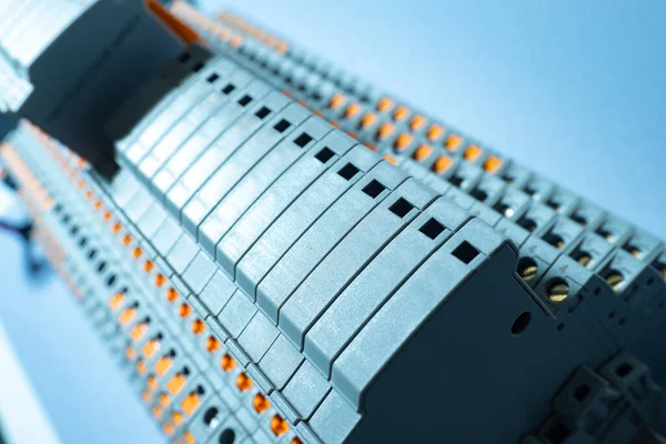 Electrical equipment close up. Concept - spare parts for ...