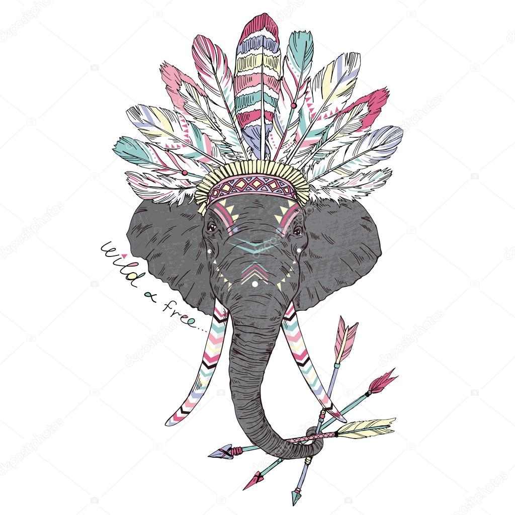 Aztec Elephant Drawing Easy