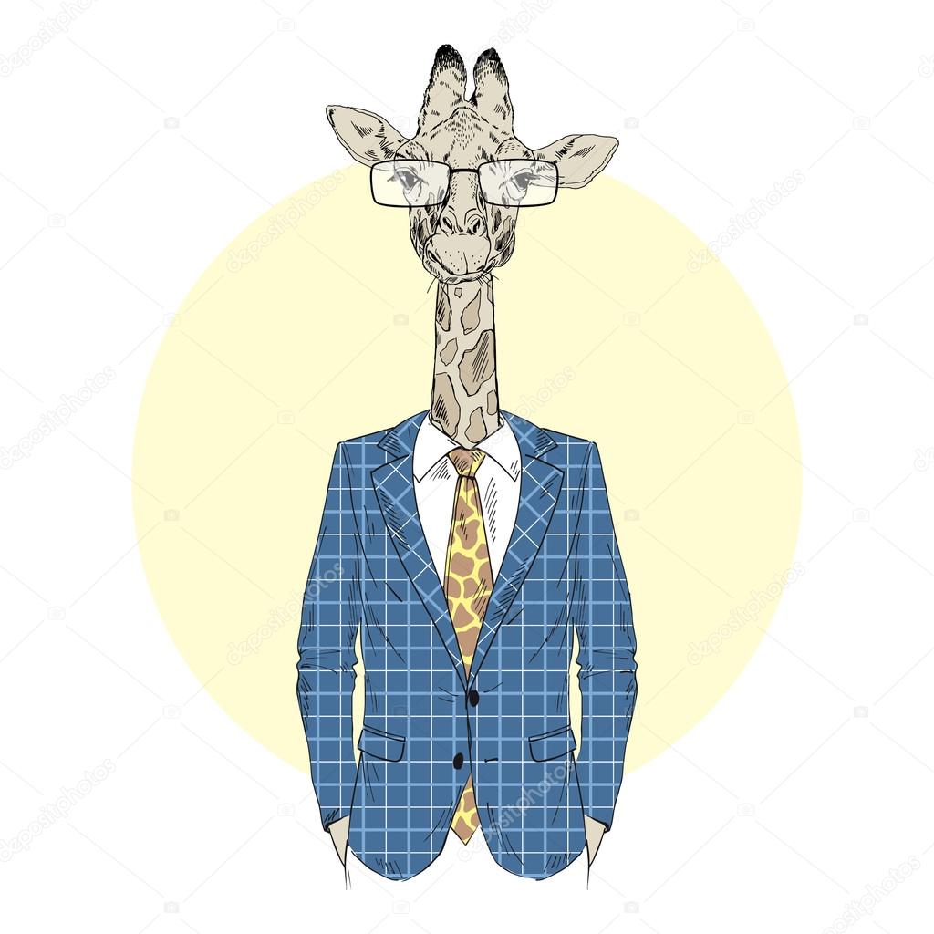 Giraffe man dressed up in office style Stock Vector by ©olga.angelloz ...