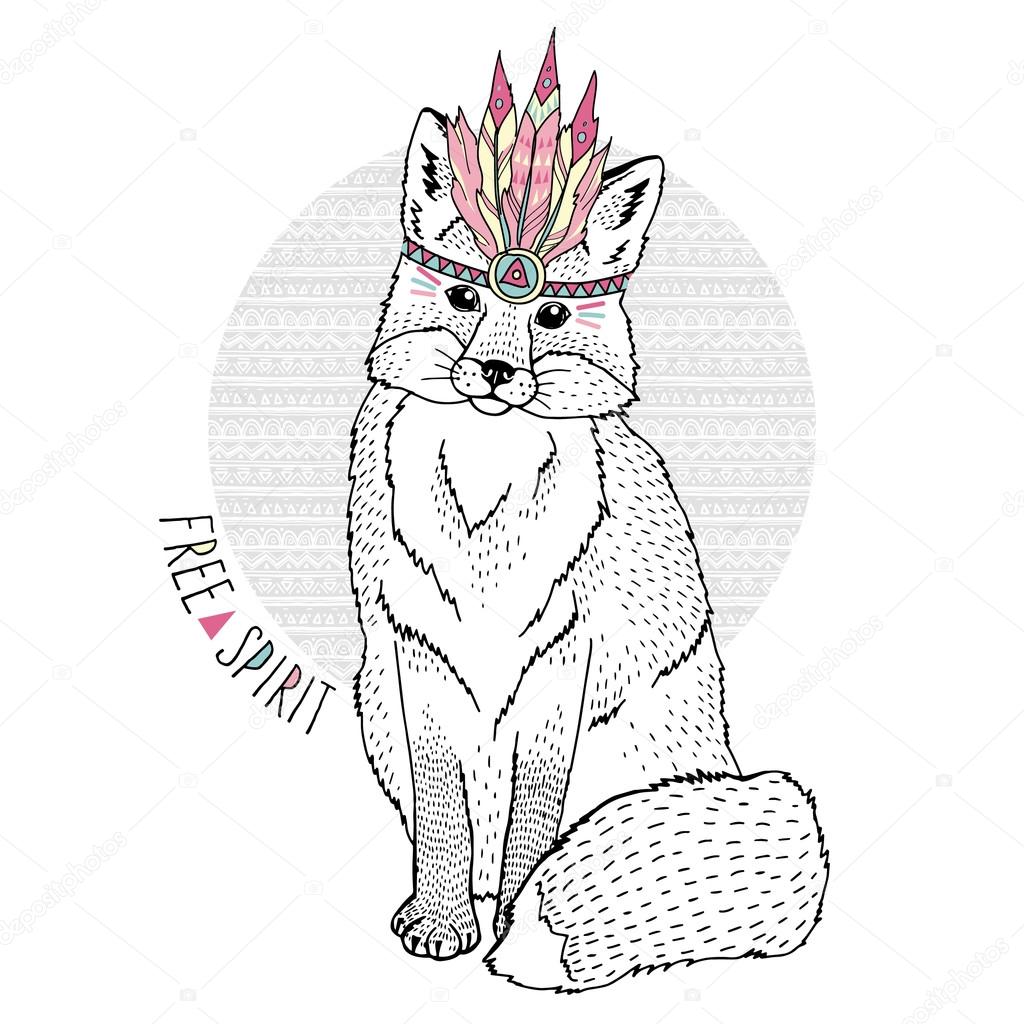 Aztec fox, native american Stock Vector Image by ©olga.angelloz #111783356