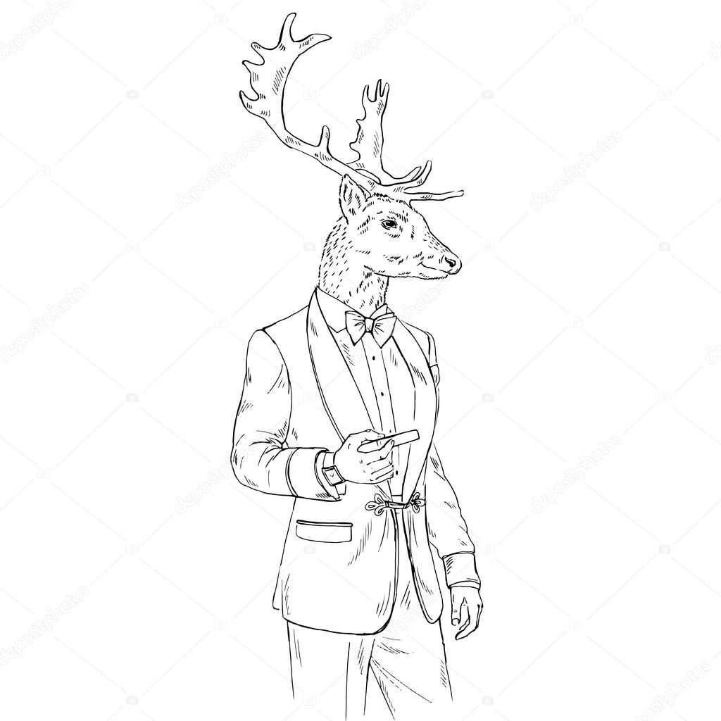 Deer man dressed up Stock Vector Image by ©olga.angelloz #121627244