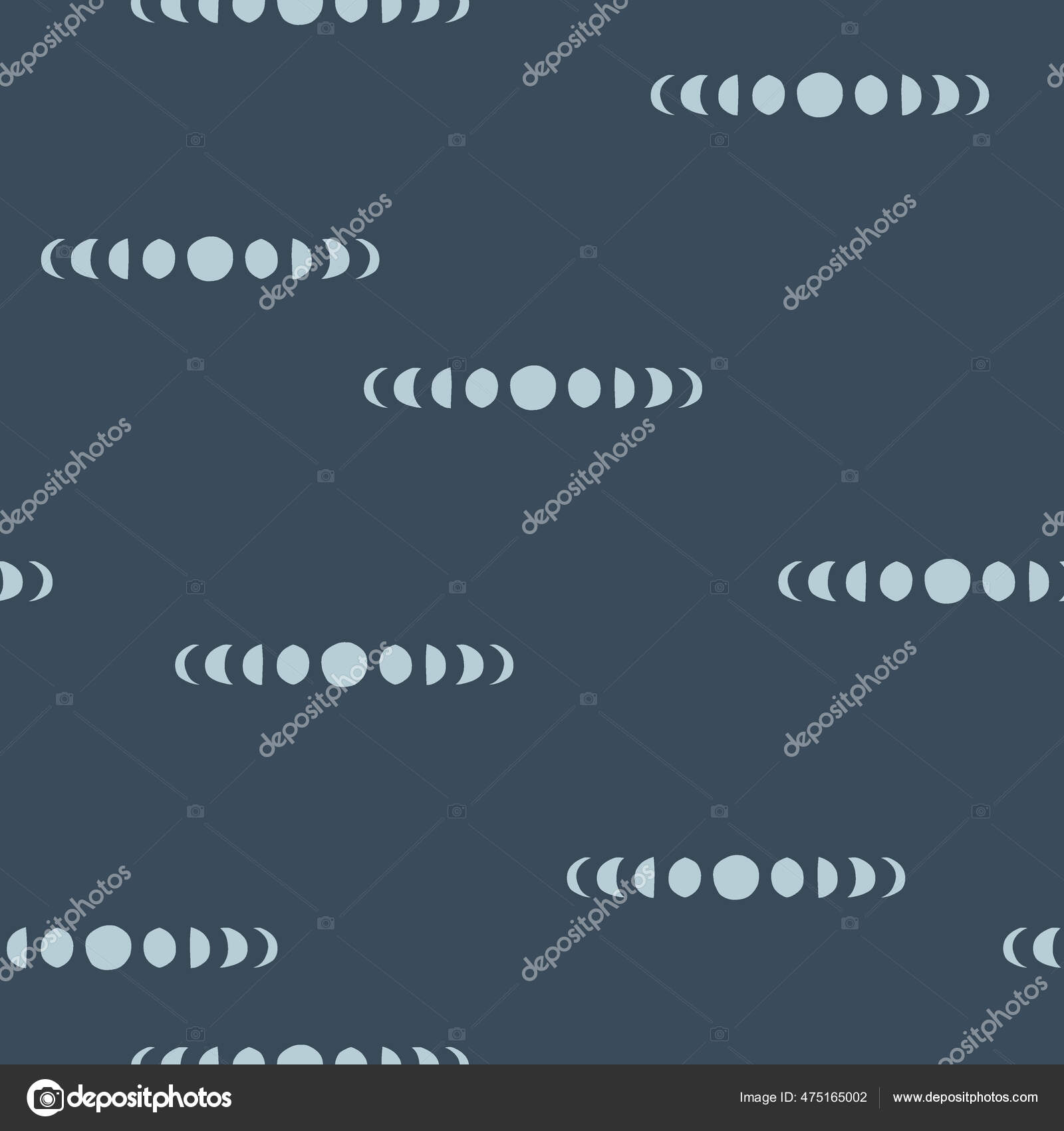 Moon phases minimalistic vector seamless pattern. Stock Vector Image by ...