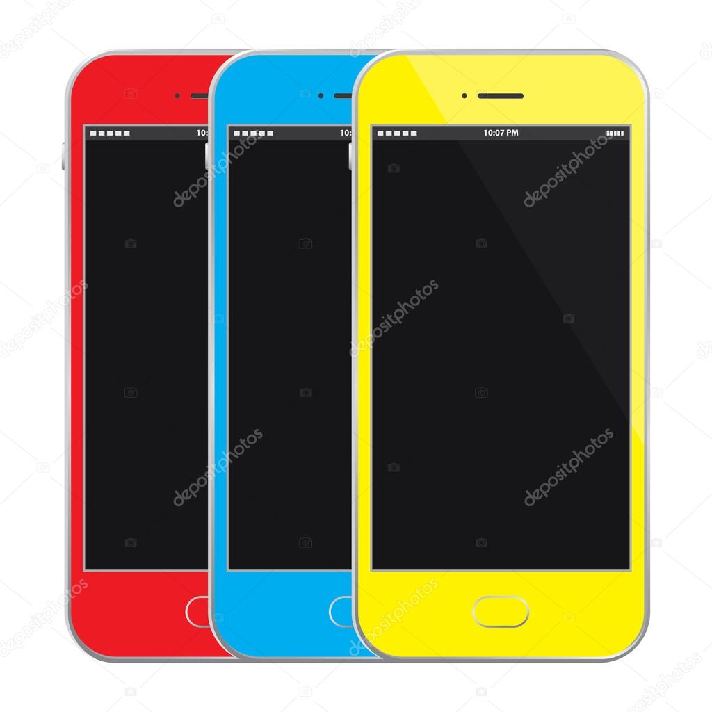 Colored Mobile Phones Stock Vector Image by ©CanYesil #65930157