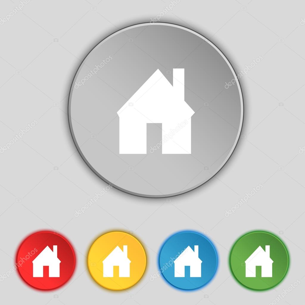 Home sign icon. Main page button. Navigation symbol. Set colourful ...