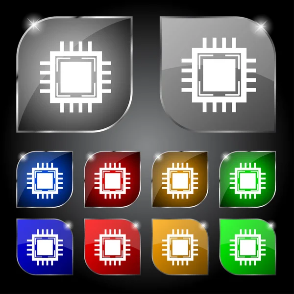 Central Processing Unit Icon Technology Scheme Circle Symbol Symbols Square Stock Vector Image ...