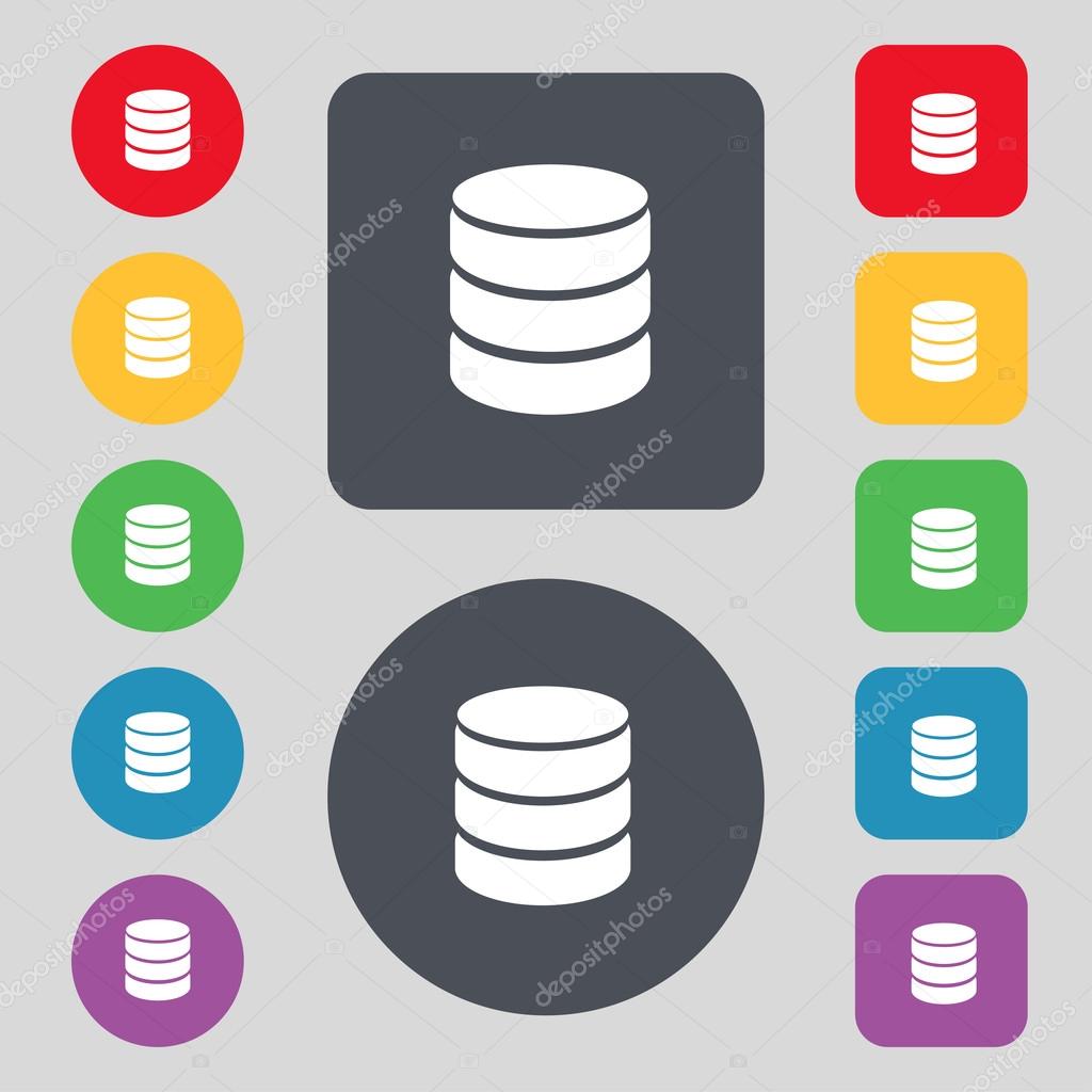 Icono de signo de disco duro y base de datos. Símbolo de memoria flash ...