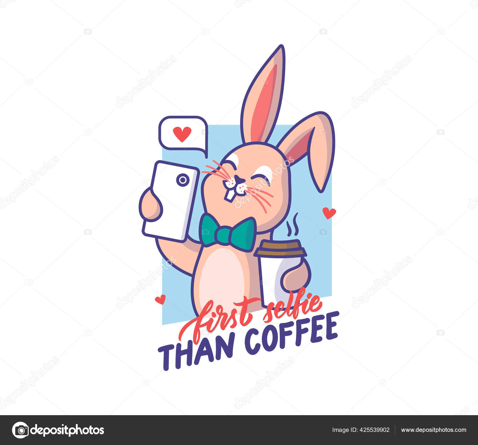 Happy Easter Bunny Drinking