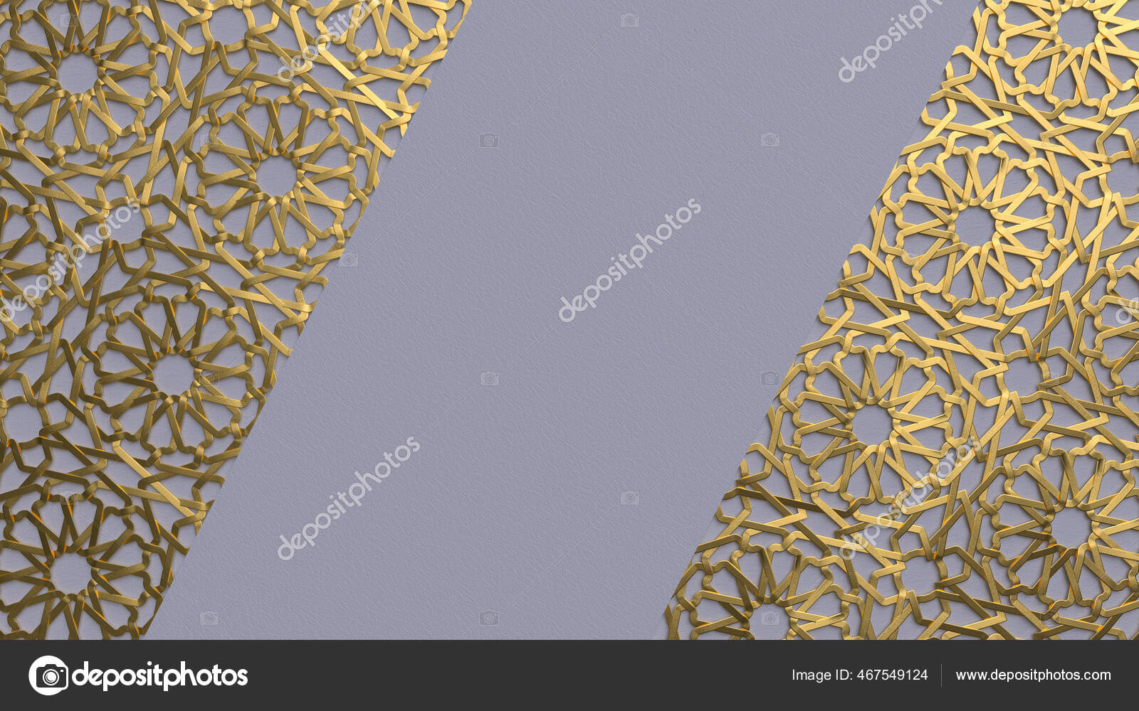 Arabesque geometric pattern construction with a place for text. Golden ...
