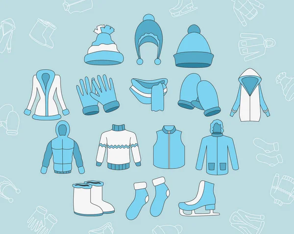 Icons winter clothing Vector Art Stock Images | Depositphotos