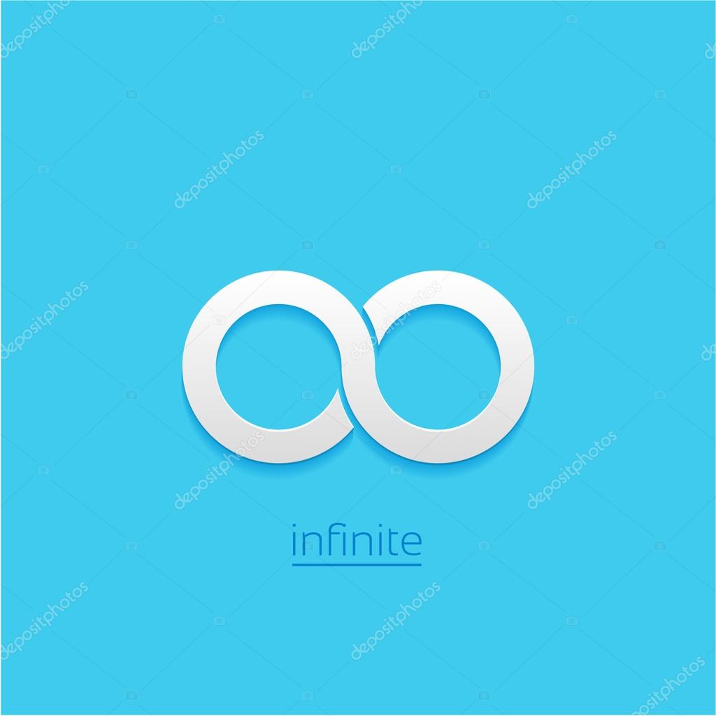 Limitless sign icon. Infinity symbol Isolated on blue background Stock ...