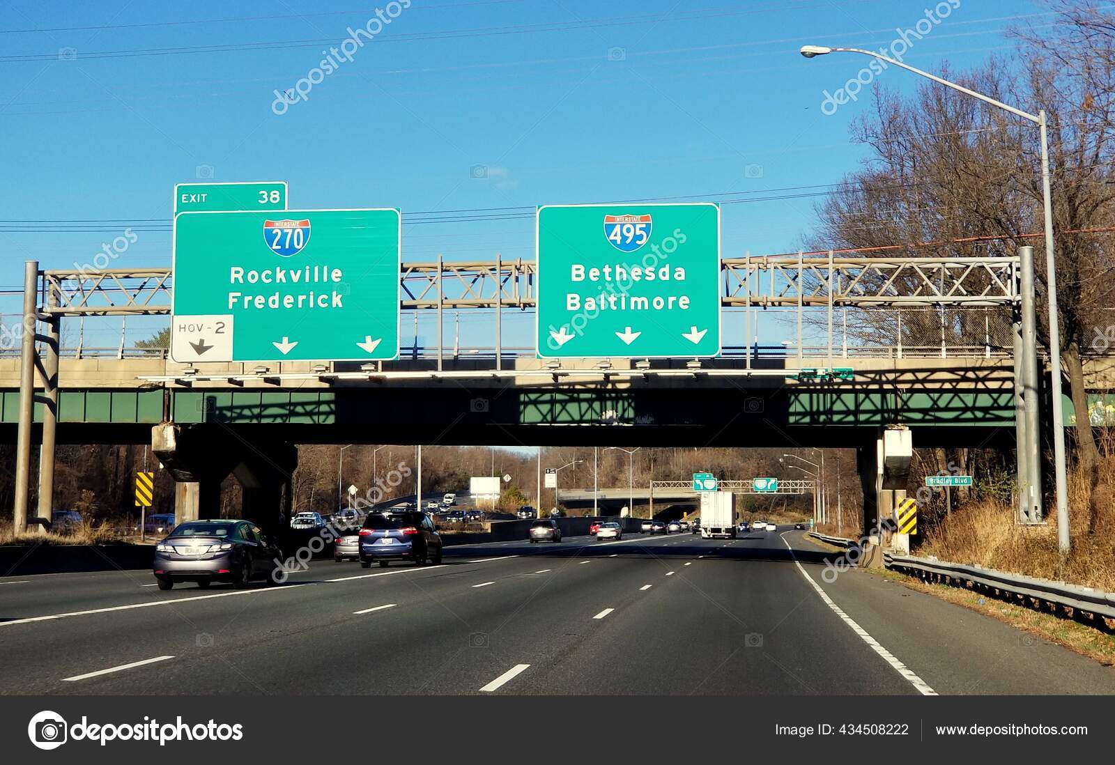 Virginia December 2020 View Traffic Interstate 495 Bethesda Baltimore ...