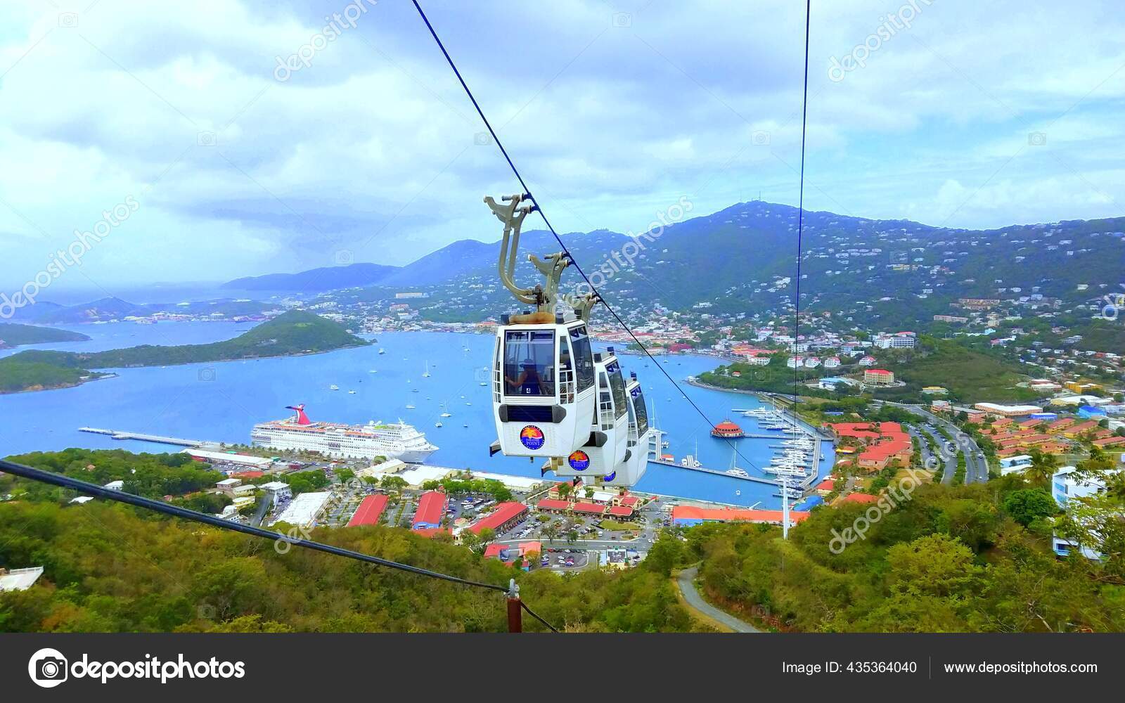 Thomas Virgin Islands May 2017 Cable Car View Bay Top — Stock Editorial ...