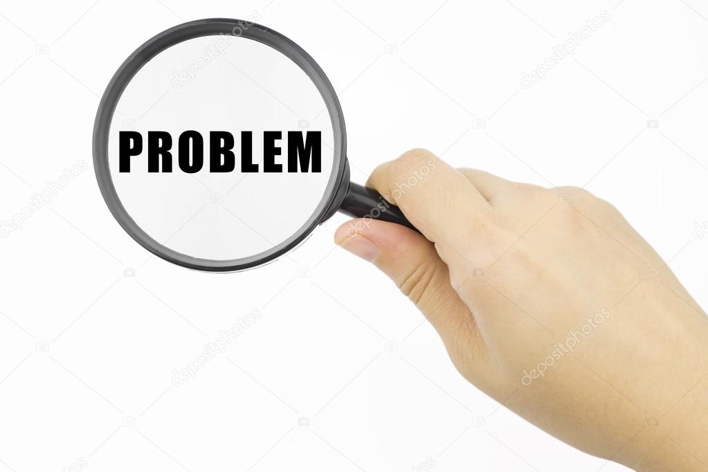 Hand showing PROBLEM word through magnifying glass ⬇ Stock Photo, Image ...