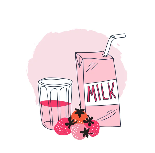 100,000 Strawberry milk Vector Images | Depositphotos