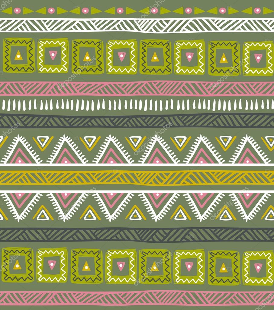 Green Tribal Patterns