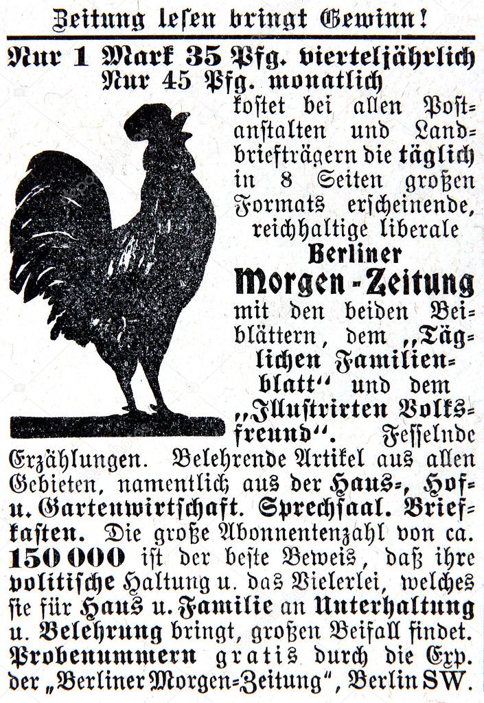 German morning newspaper aadvertising — Stock Editorial Photo © V ...