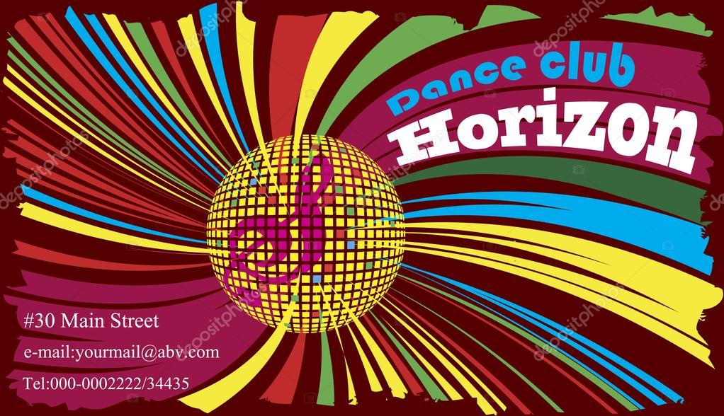 Colorful dance club business cadr Stock Vector by ©trifo 71088157