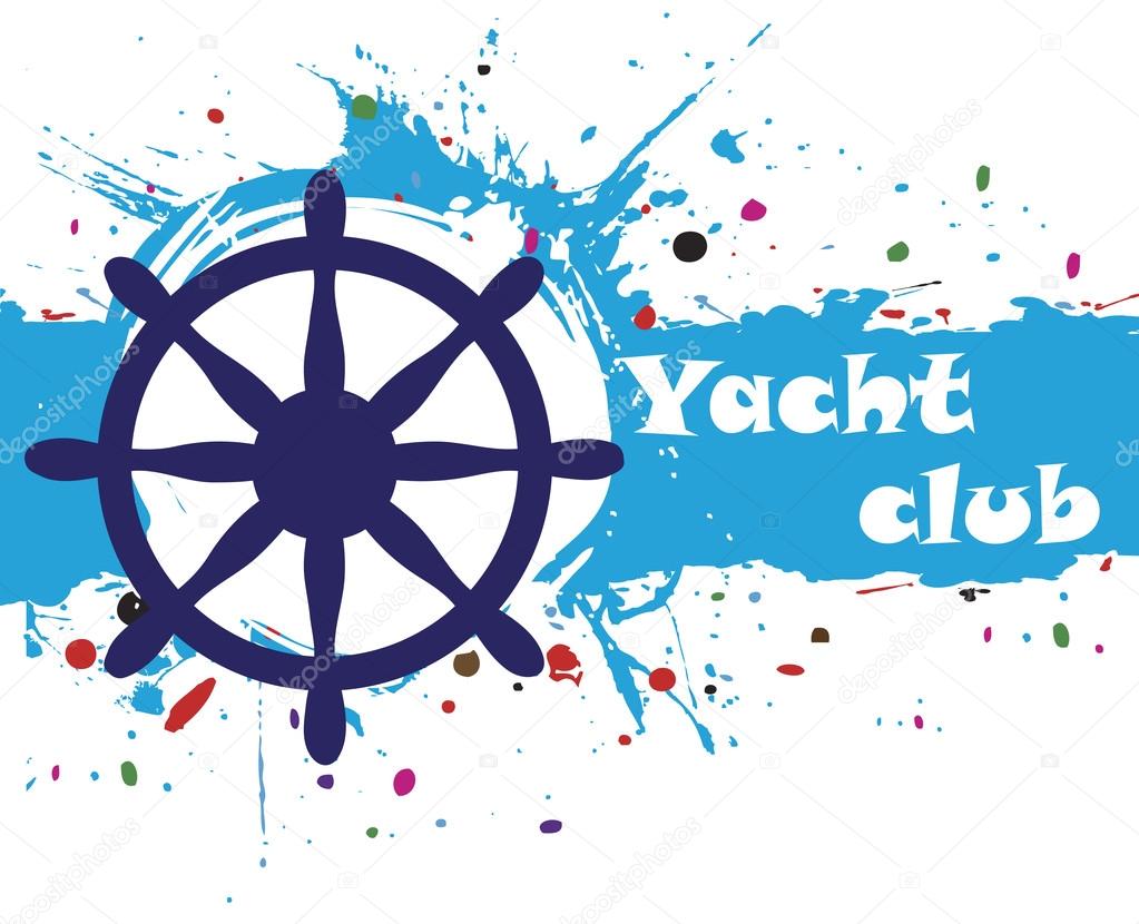 Abstract blue splash and steering wheel.Sea background for banne Stock ...