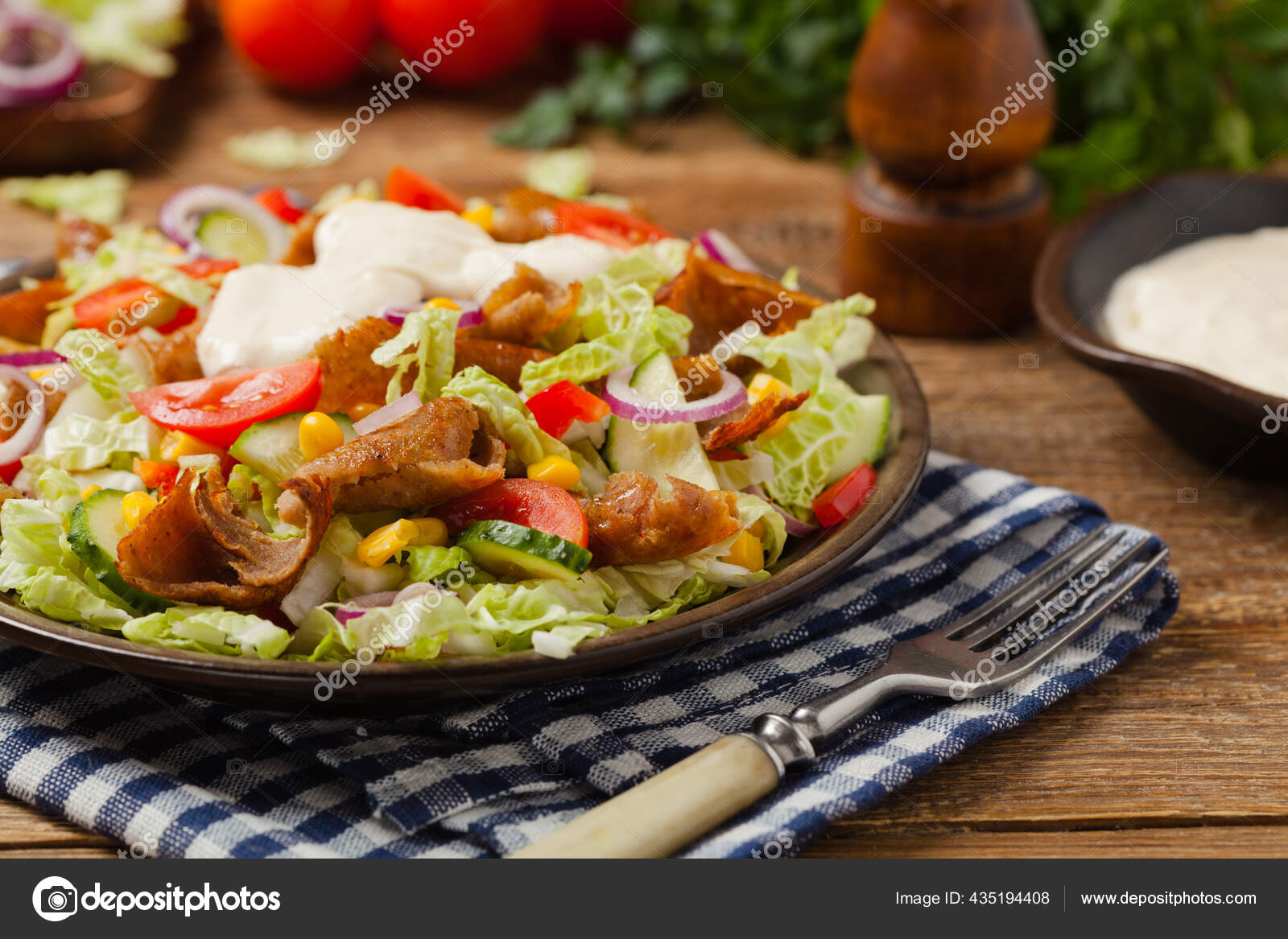 Gyros Kebeb Salad Mutton Vegetables Front View Stock Photo by ©gkrphoto ...