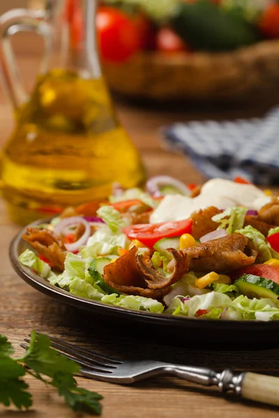 Gyros Kebeb Salad Mutton Vegetables Front View Stock Photo by ©gkrphoto ...