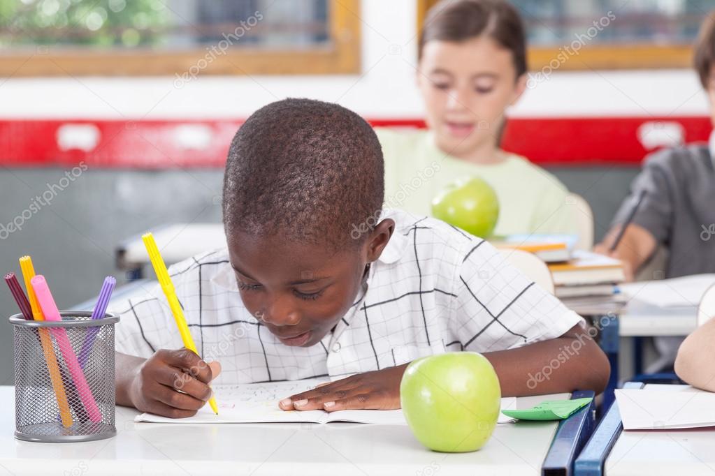 Black boy studying — Stock Photo © Implementar #93987164