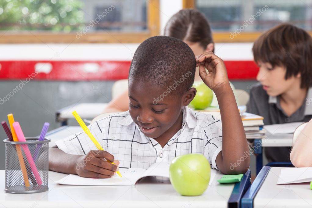 Black boy studying — Stock Photo © Implementar #93988230