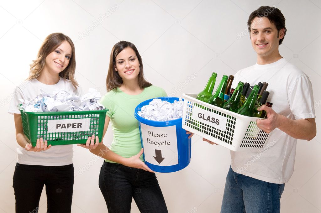 Young People Recycling