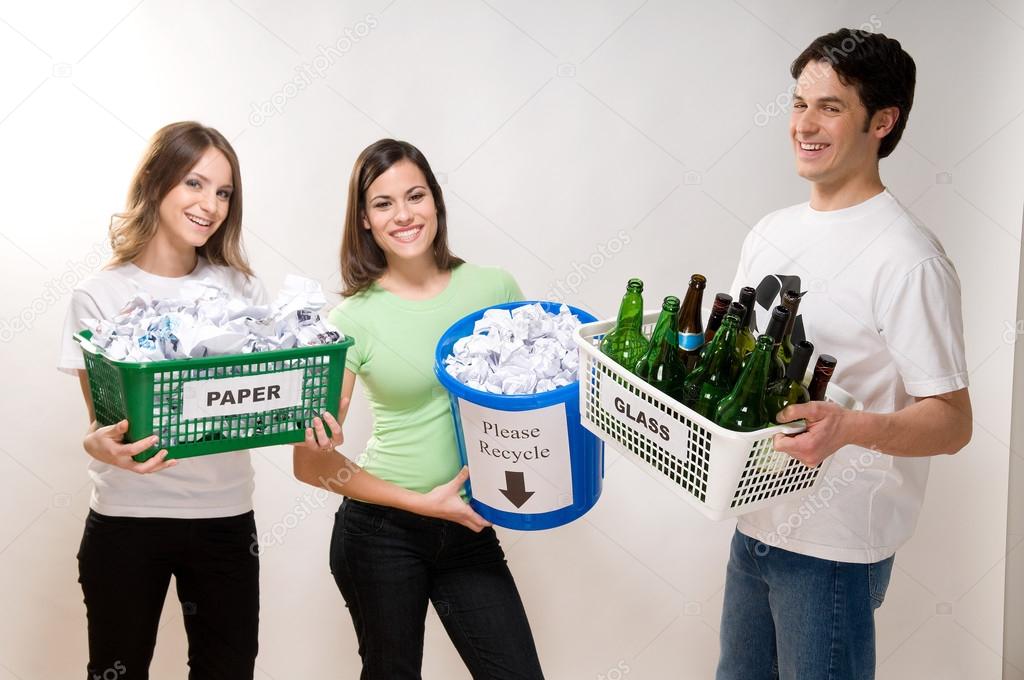 Young People Recycling
