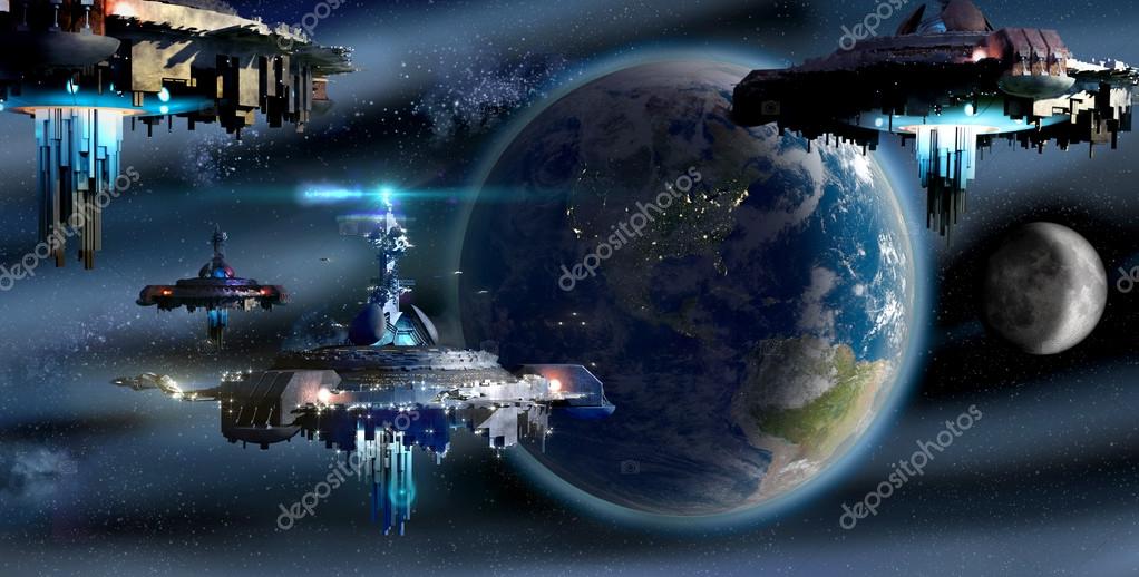 Alien UFO invasion nearing Earth Stock Photo by ©3000ad 119666878