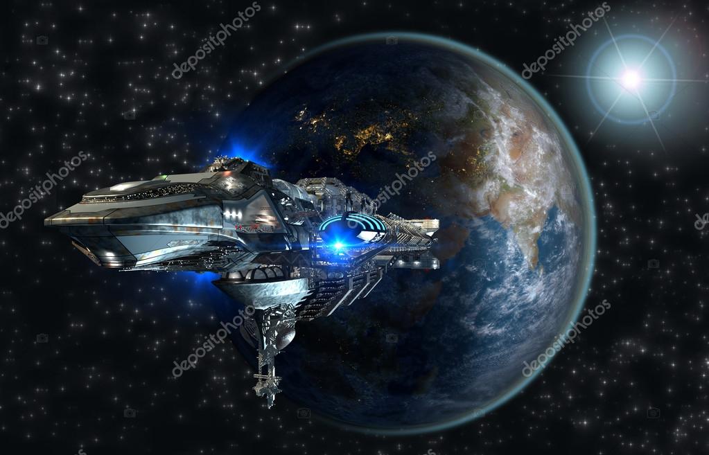 Alien spaceship with gravitational wheels Stock Photo by ©3000ad 119668472
