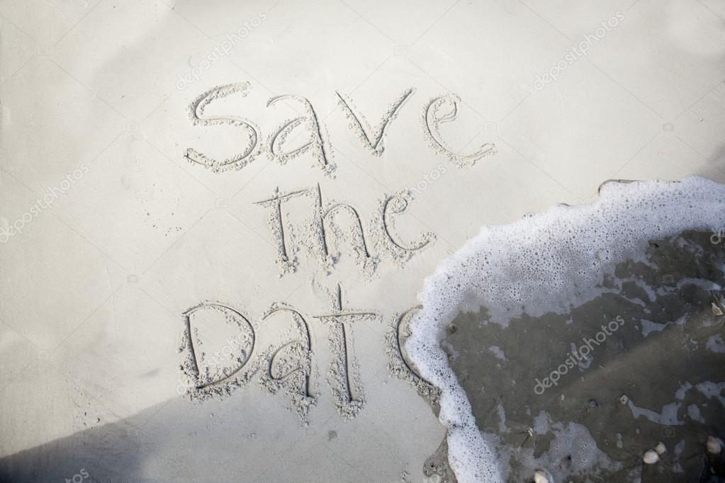 Save the date, in sand — Stock Photo © Wollwerth #63399171