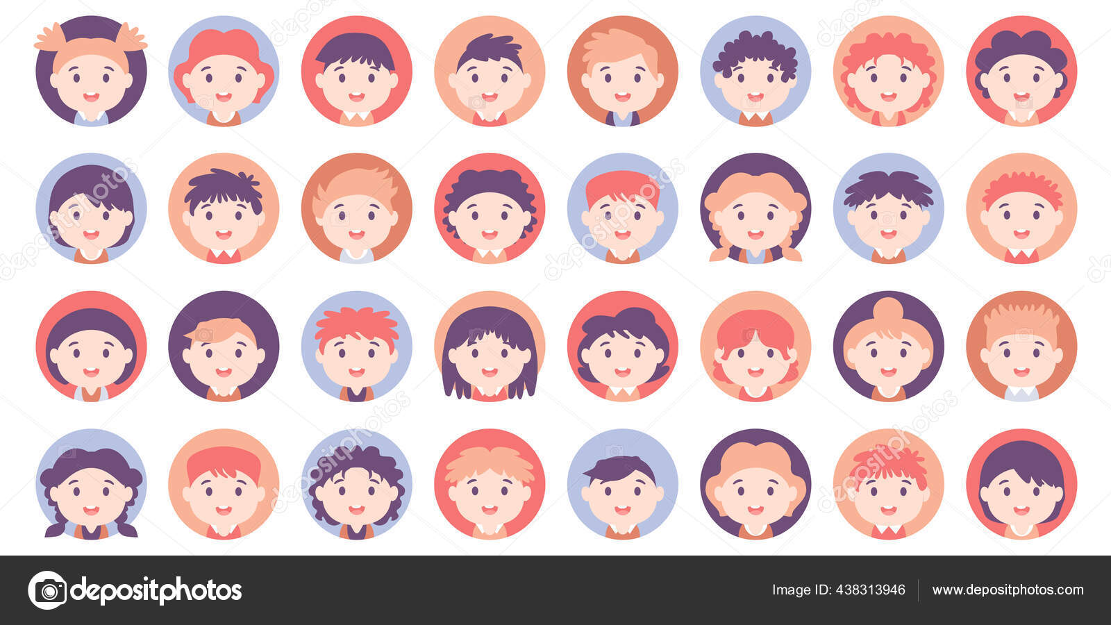 American People avatar big bundle set. Vector Vector de stock por ...