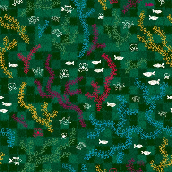 Underwater seaweed seamless pattern background — Stock Vector ...