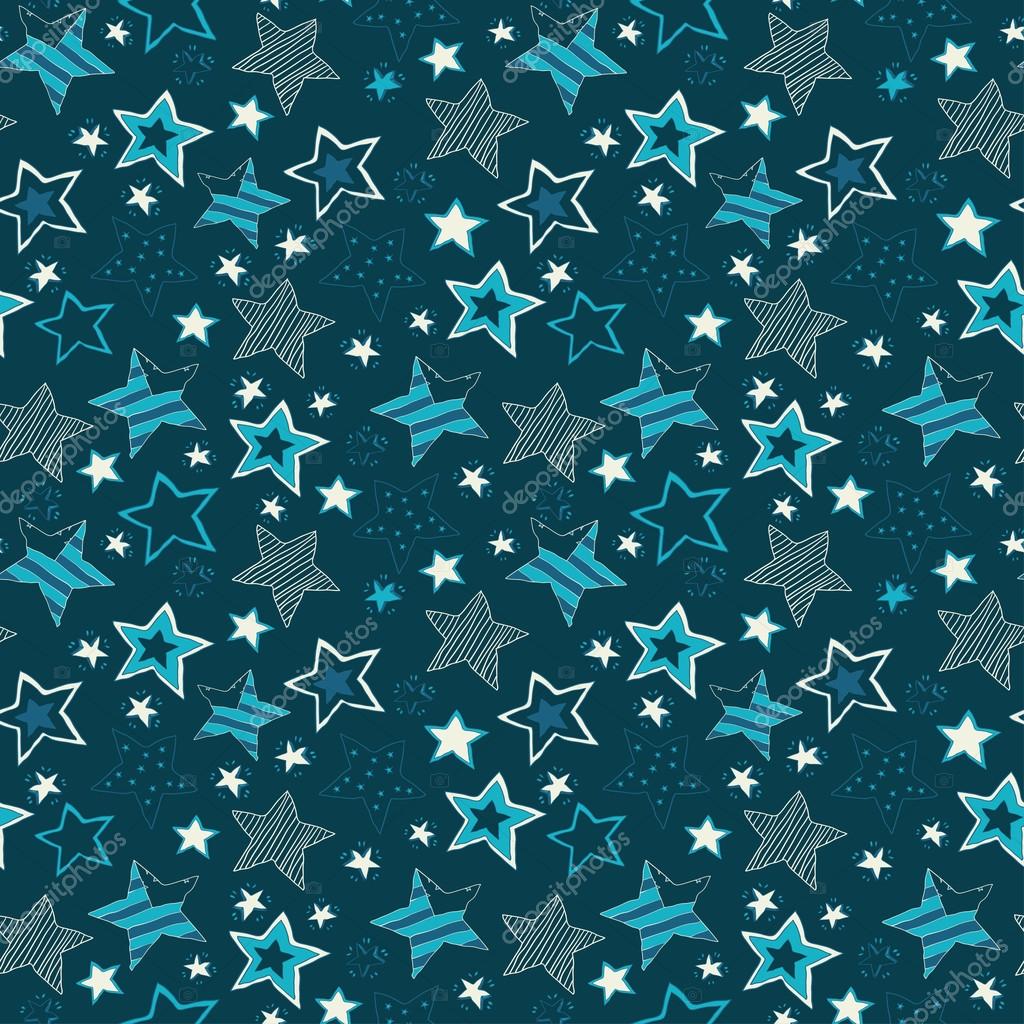 Sketchy Stars Seamless Repeat Pattern Illustration Stock Vector Image ...