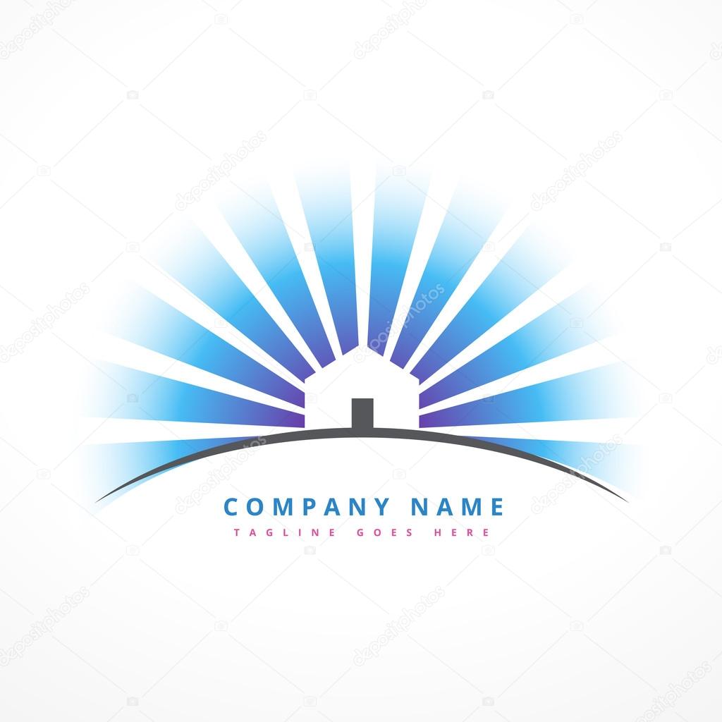 House with sun rays company logo design — Stock Vector © StarLine ...