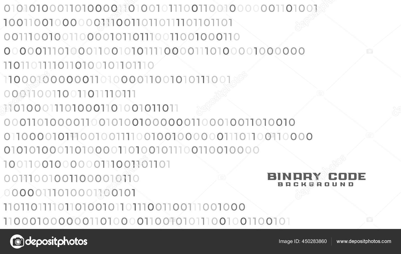 Binary Code Network Technology White Background Design Stock Vector ...