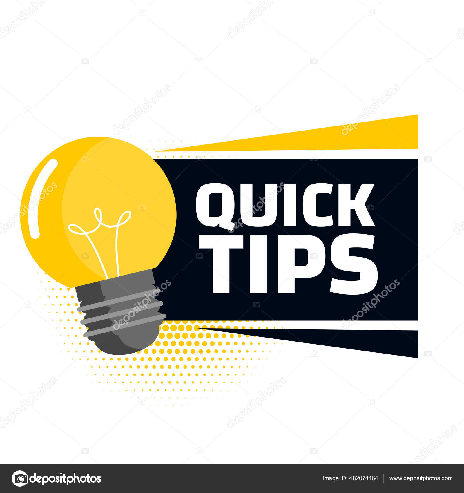 Quick Tips Advice Lightbulb White Background Stock Vector by ©StarLine ...