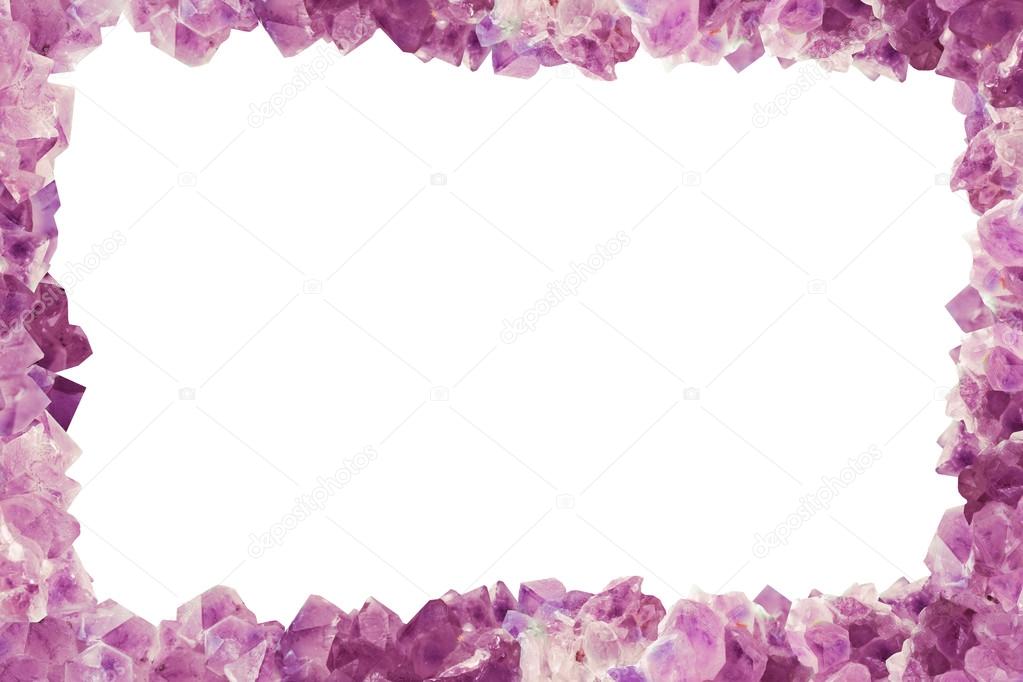 Frame with many stones Amethyst, border center isilated Backgro Stock ...